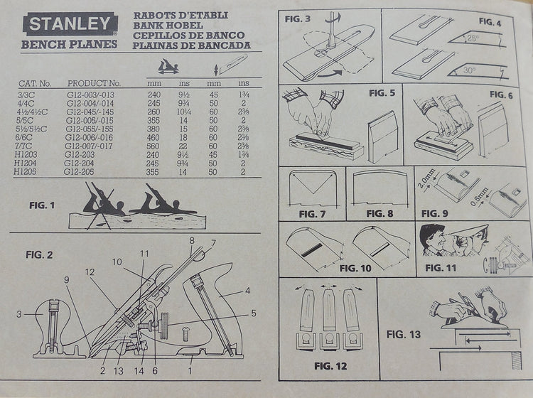 Vintage Stanley Bench Plane Tool Info Booklet Models Instructions ...