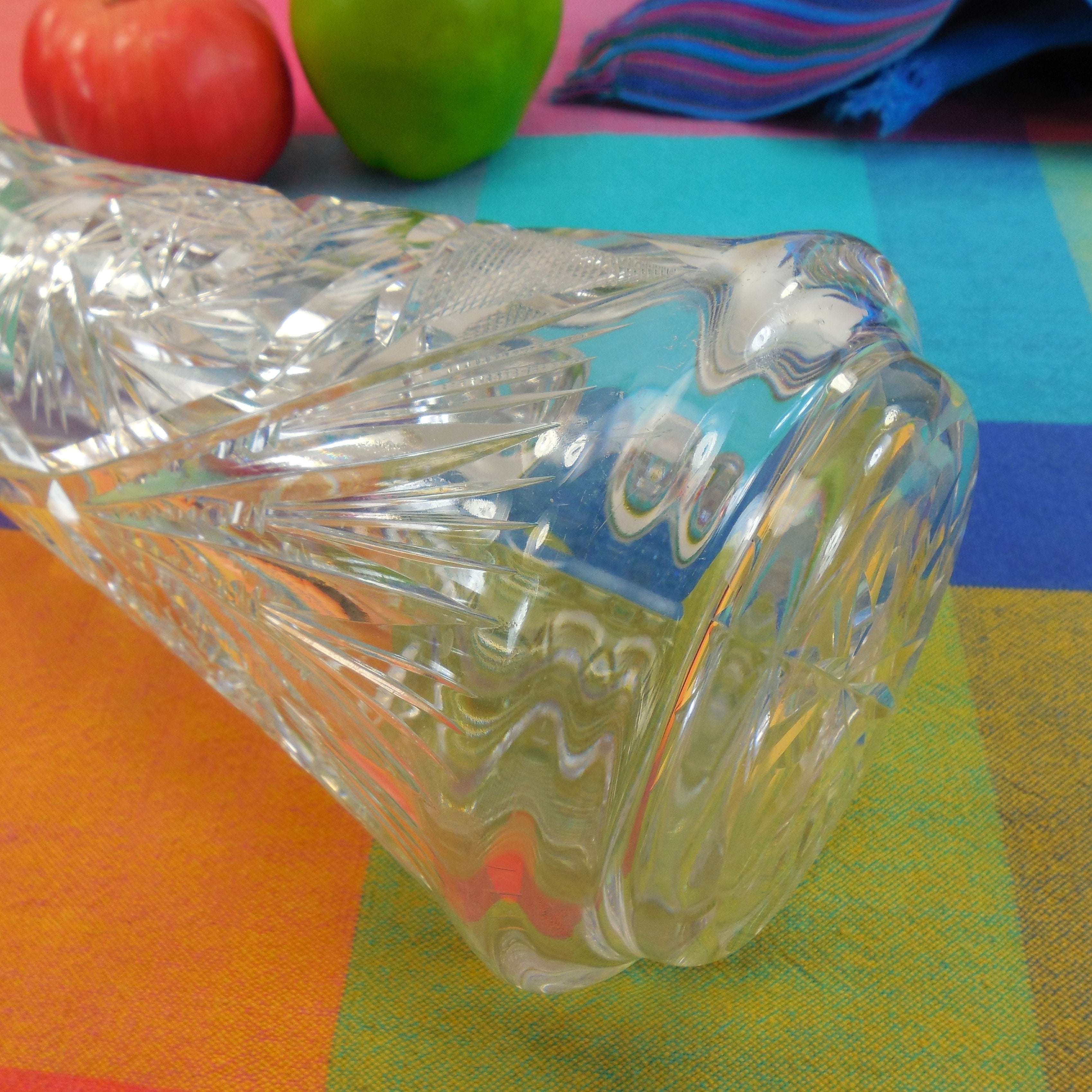 ABP American Brilliant Cut Glass Water Pitcher Pinwheels Starburst 10 ...