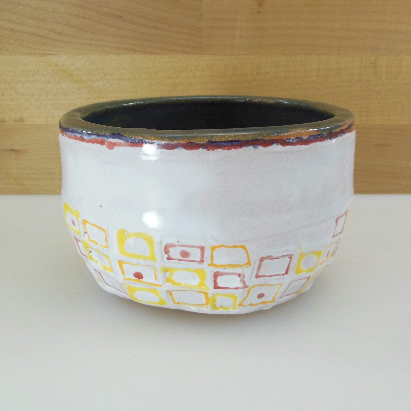 Frank Colson Signed Pottery Bowl Geometric Squares – Olde Kitchen & Home