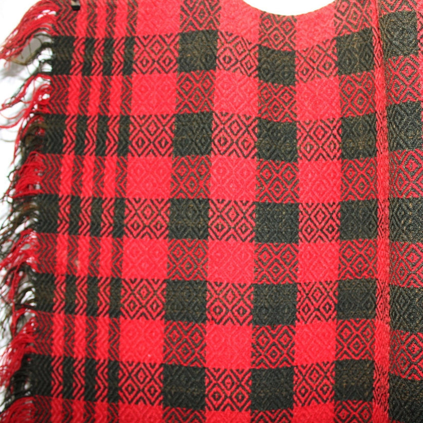 Antique 1800's Wool Coverlet Blanket Red Black Checkerboard 66" X 92 ...