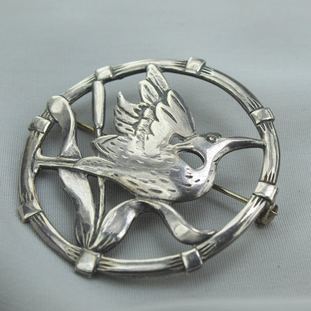 BRKS Sterling Silver Pin - Antique Crane Detail Dimensional – Olde ...