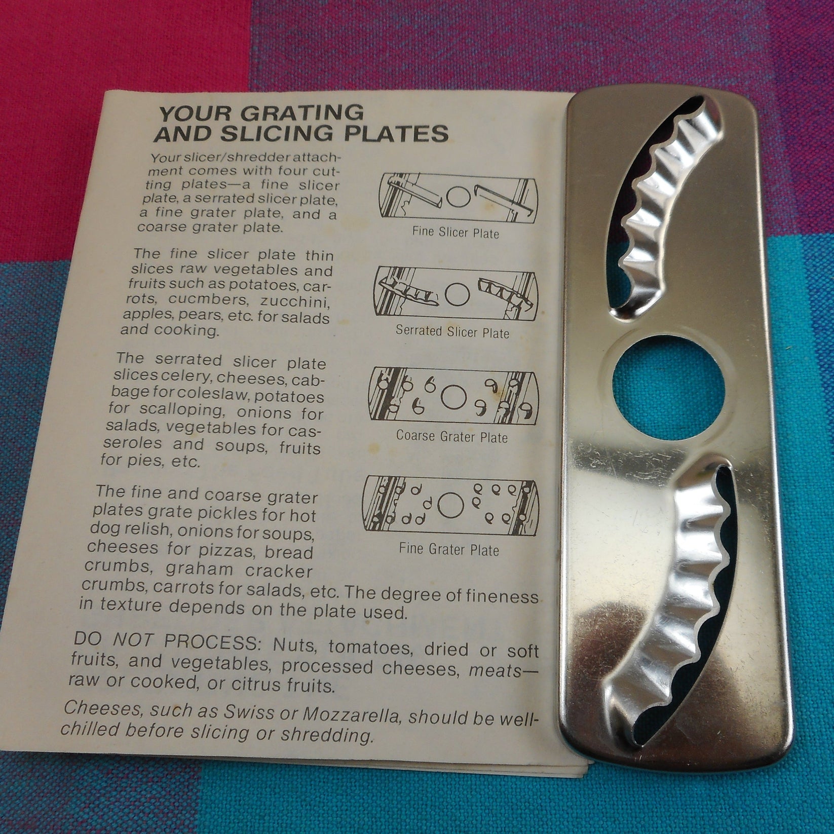 Sunbeam Slicer Shredder 94480 Mixmaster Part - Serrated Slicer Plate B ...