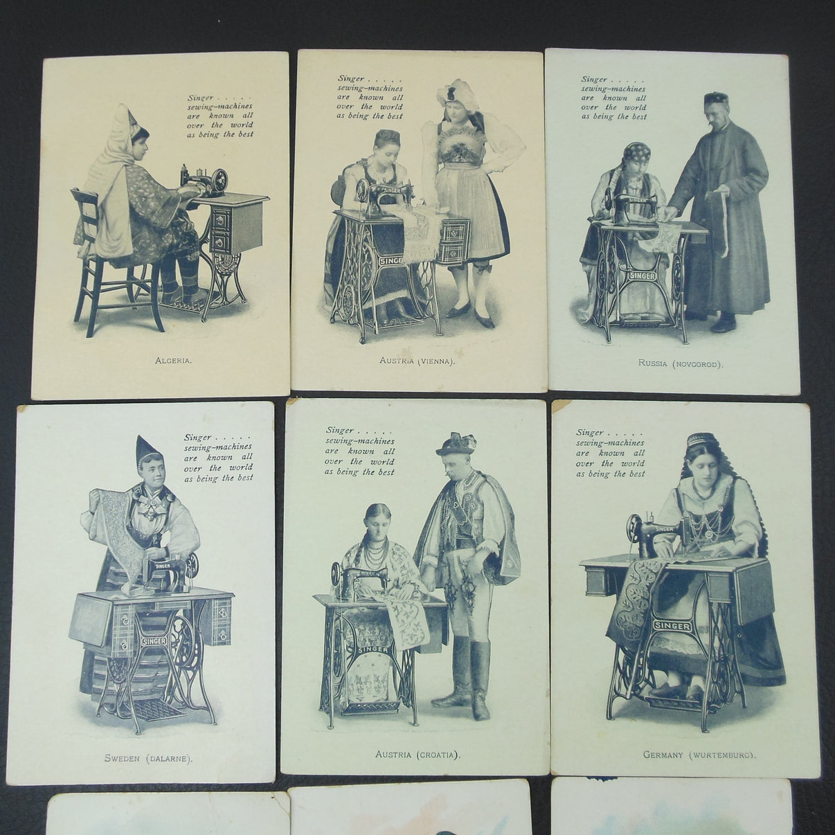 Singer Sewing Machines Antique Trade Cards 9 Various Countries – Olde ...